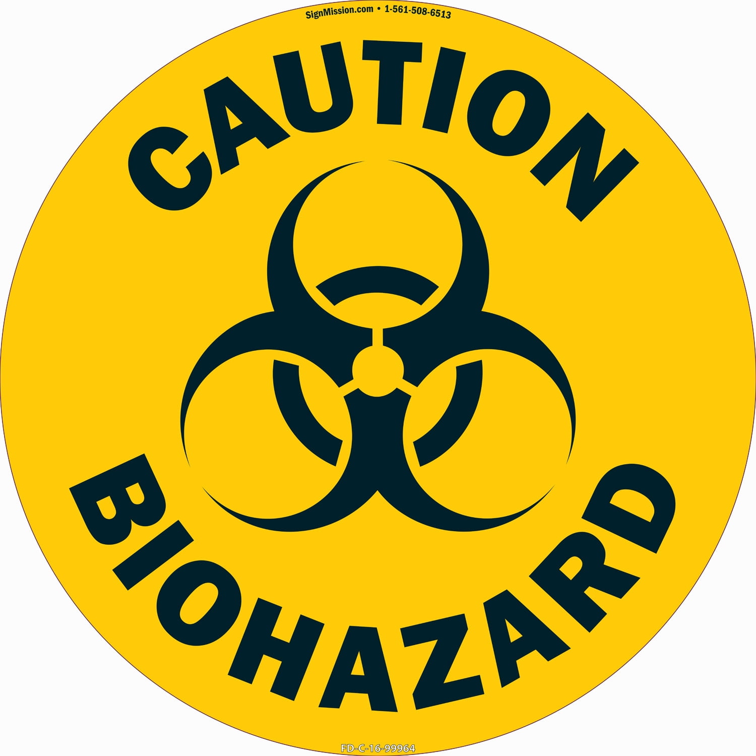 Caution Biohazard Non-Slip Floor Marker | 6 Pack of 16" Circle Vinyl ...