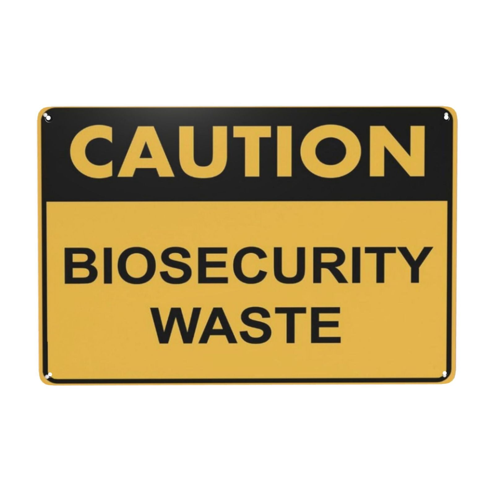 Caution Biosecurity Waste Sign Tin Sign Warning Metal Sign Vintage Sign ...