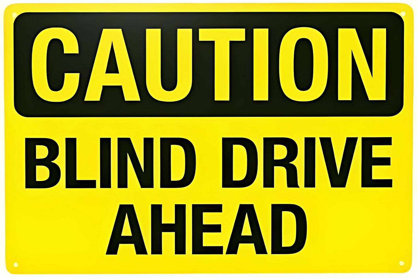 Caution Blind Drive Ahead Warning Sign 12 x 8 Inches - Driveway ...