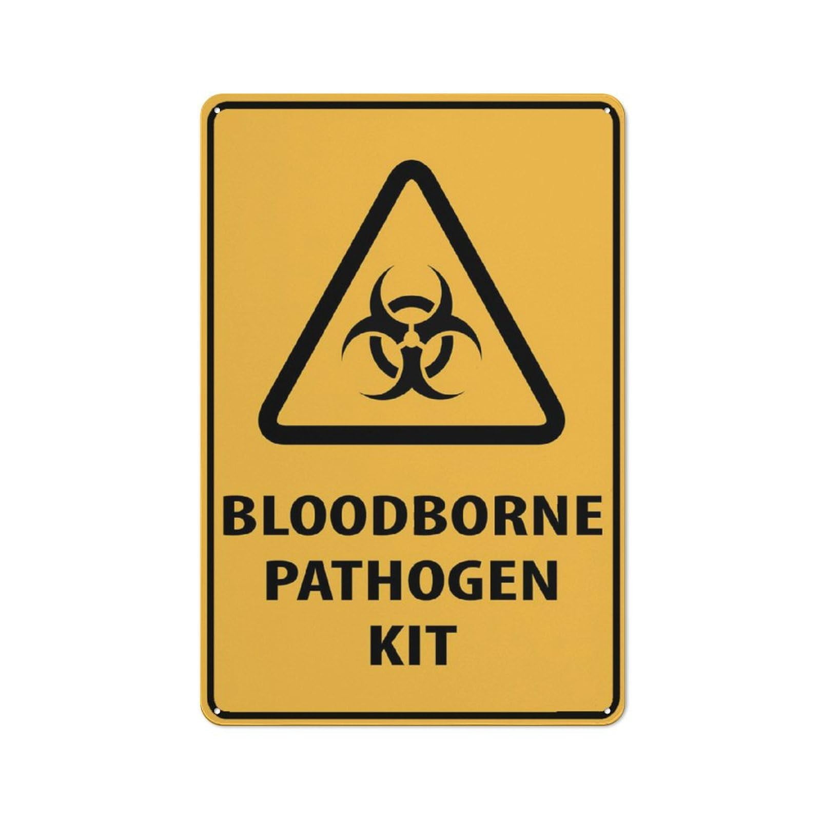 Caution Bloodborne Pathogen Kit Sign Rust Free Easy To Read & Sturdy ...