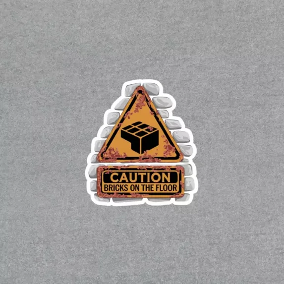 Caution Bricks On The Floor Warning Sign Sticker Decalphone Decal Water ...