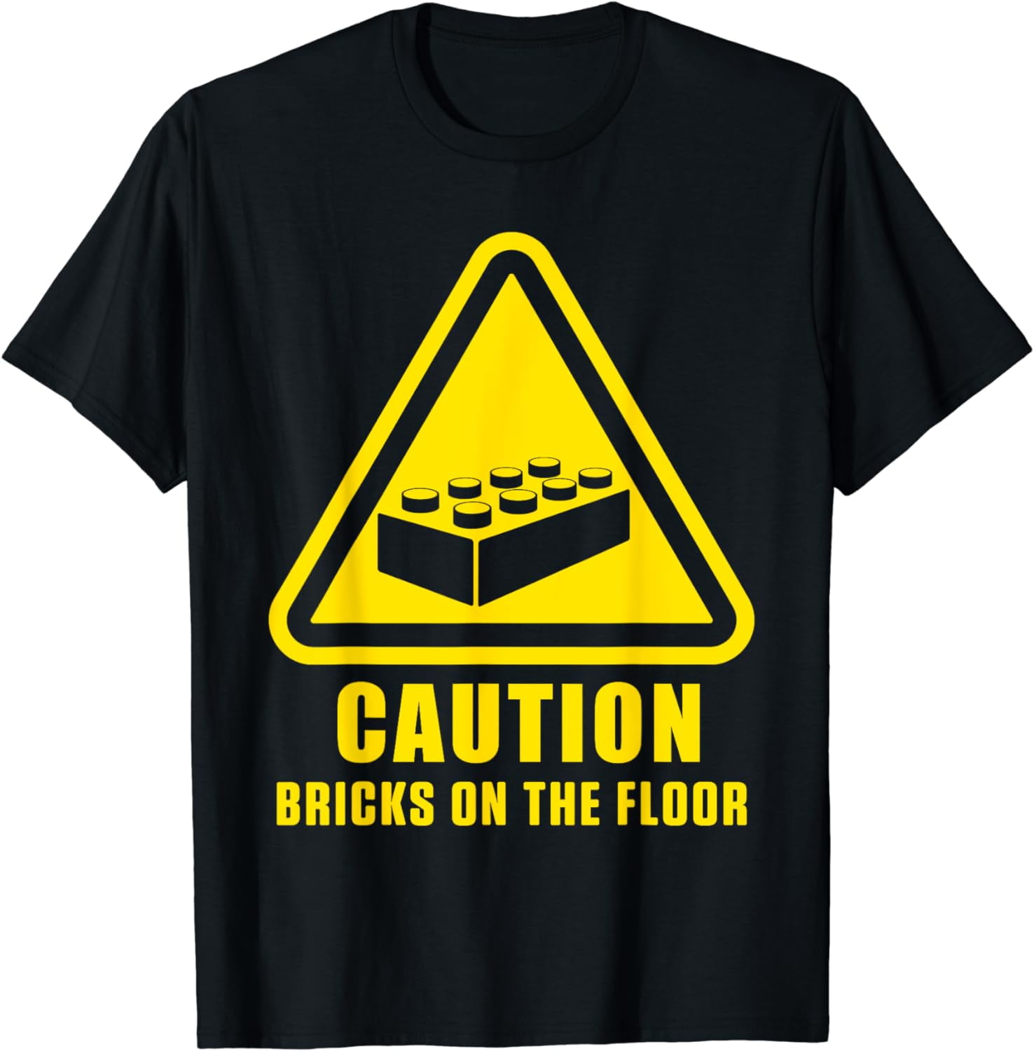Caution Bricks On Floor Building Blocks Master Builder T-Shirt ...