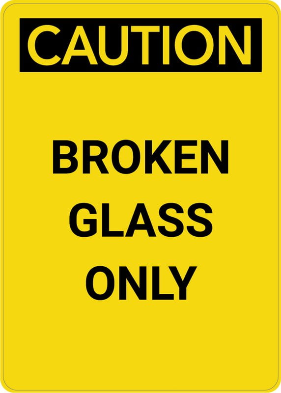 Caution Broken Glass Only Sign Rustic Metal Tin Sign Home Outdoor Art ...
