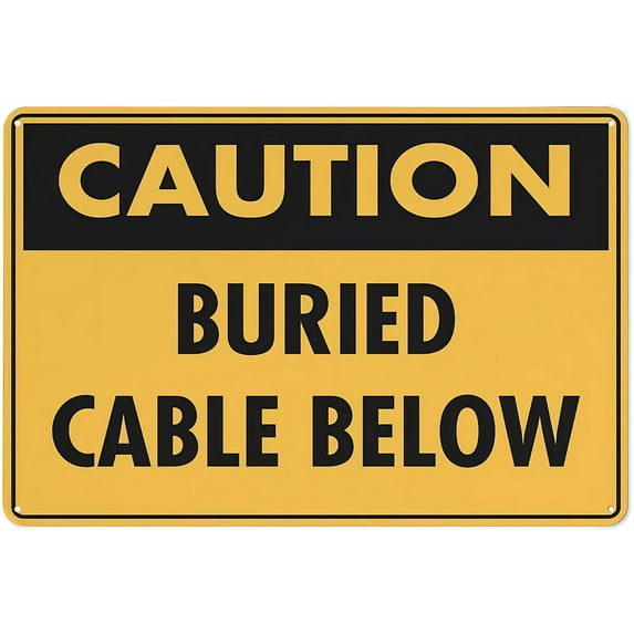 Caution Buried Cable Below Sign - 8"x12" Tin Metal Warning Vintage Wall ...