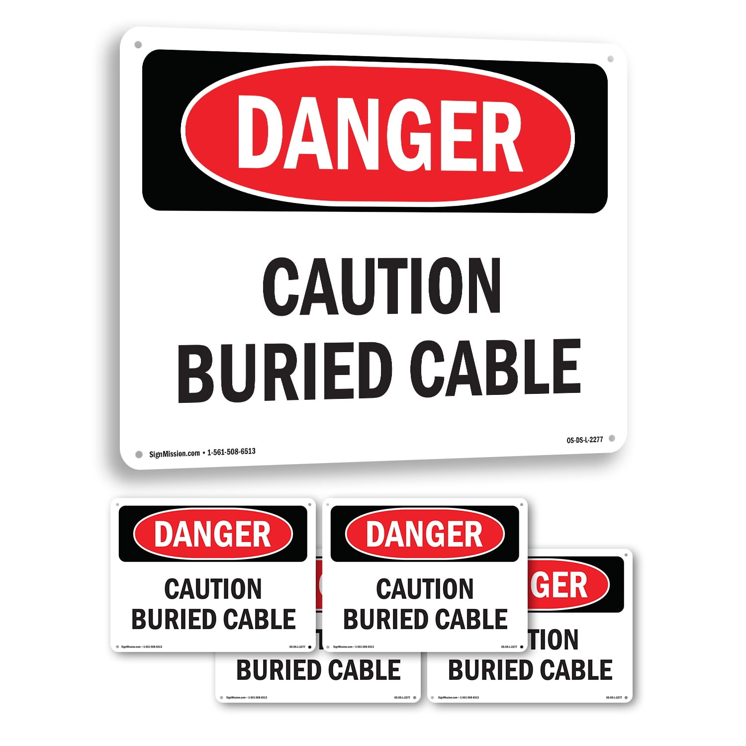Caution Buried Cable OSHA Danger Aluminum Sign 10 Inch x 7 Inch - 5 ...