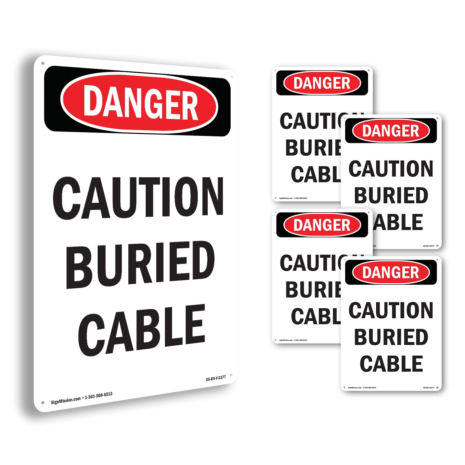 Caution Buried Cable OSHA Danger Aluminum Sign 18 Inch x 12 Inch - 5 ...