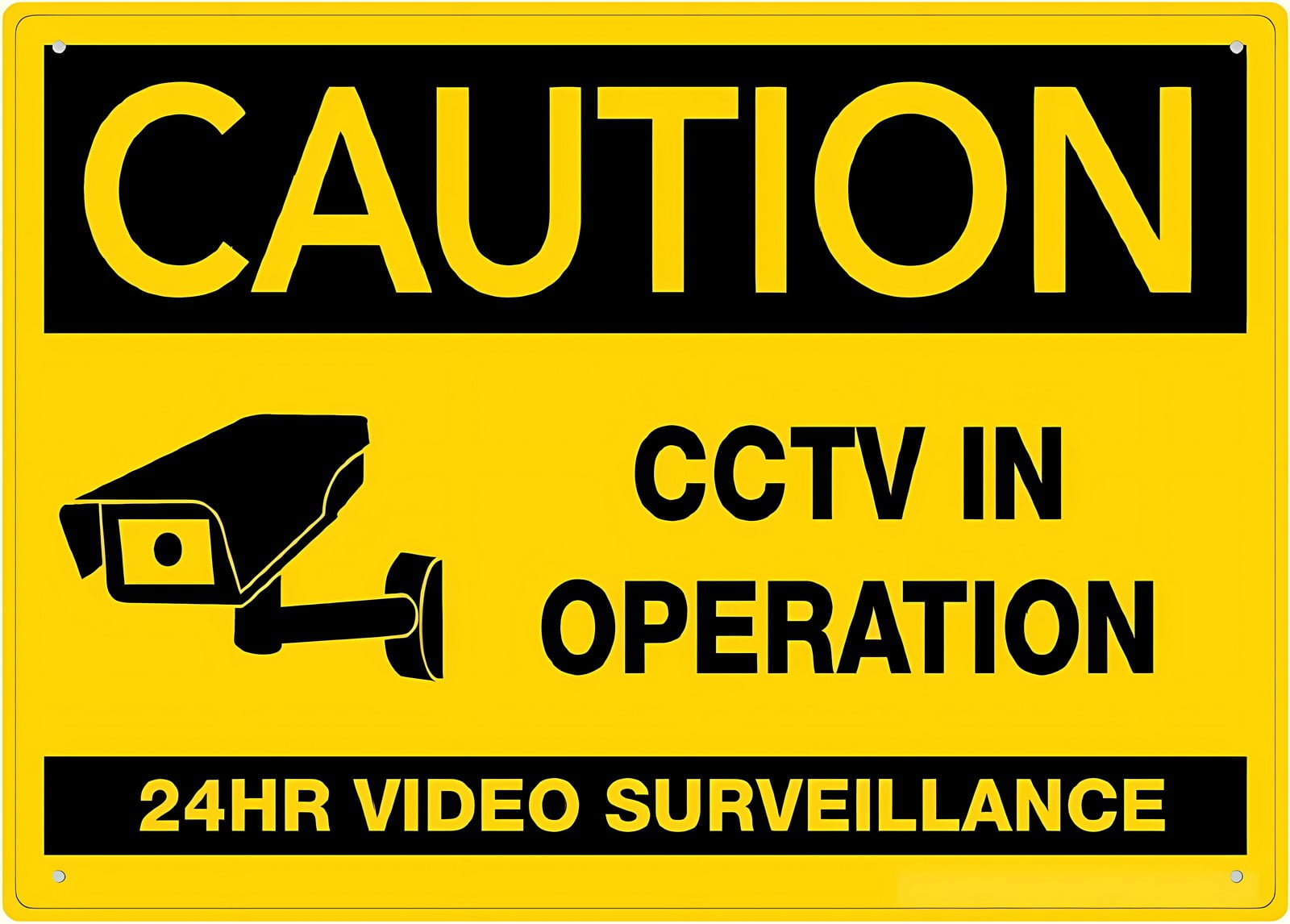 Caution CCTV in Operation Warning Tin Sign 12 x 8 Inches - Indoor ...