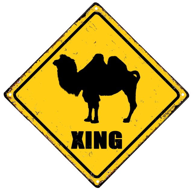 Caution Camel Xing Metal Tin Signs Camel Beware Of Danger Animals Cross ...