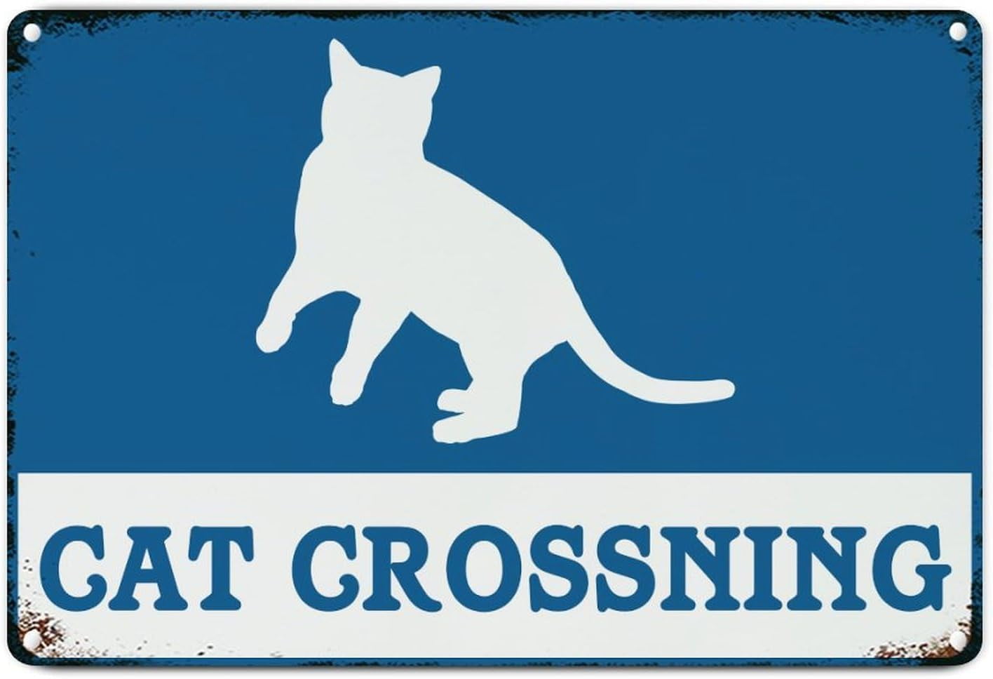 Caution Cat Crossing Metal Signs 8 X 12 Inches - Walmart.com