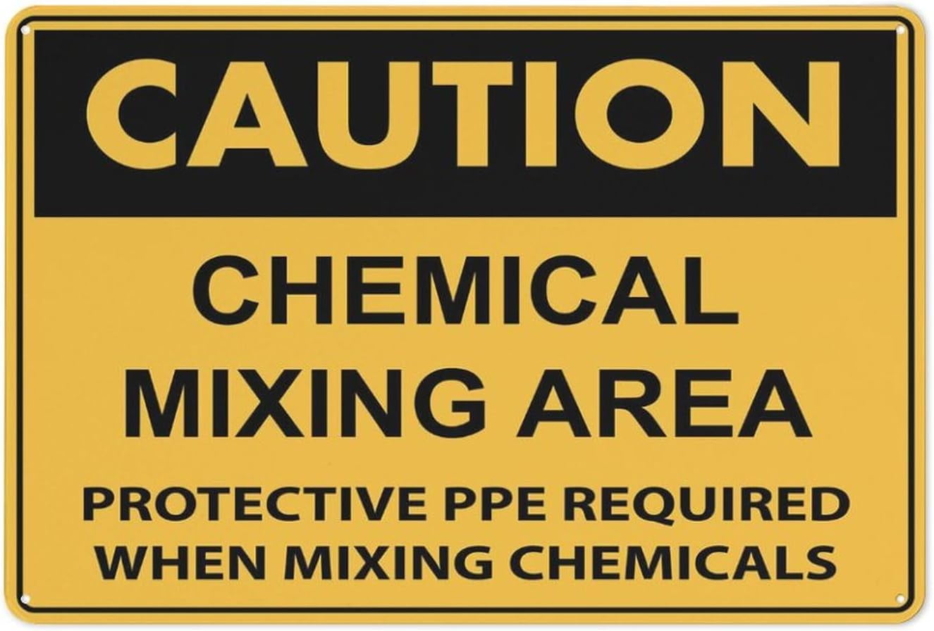 Caution Chemical Mixing Area Sign 12 X 8 Inches Reflective Aluminum ...