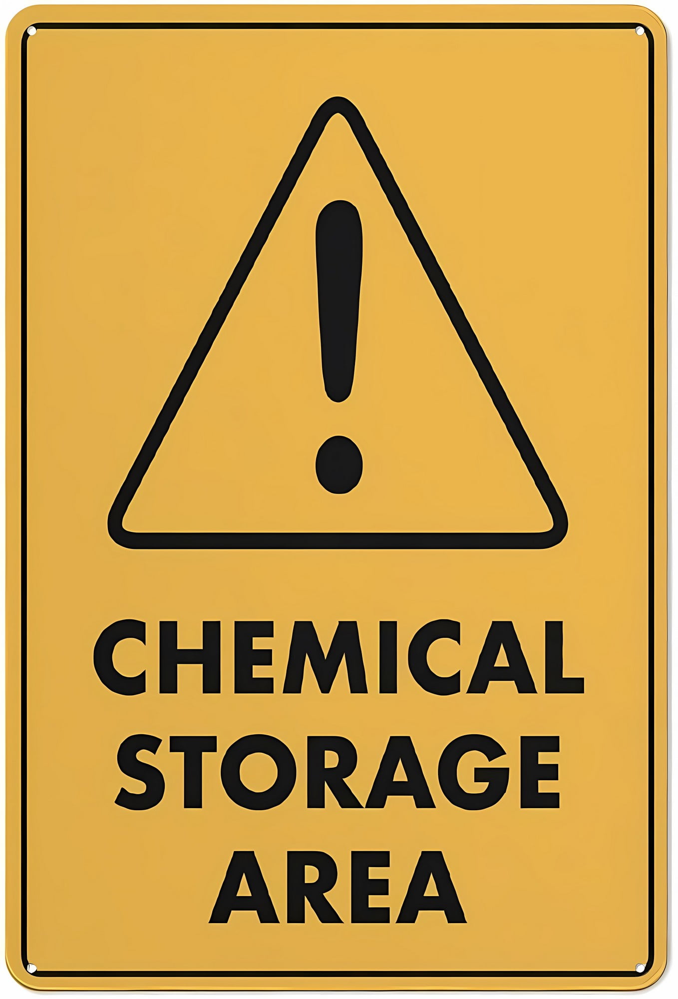 Caution Chemical Storage Area Sign, 8"x12" Reflective Aluminum Metal ...