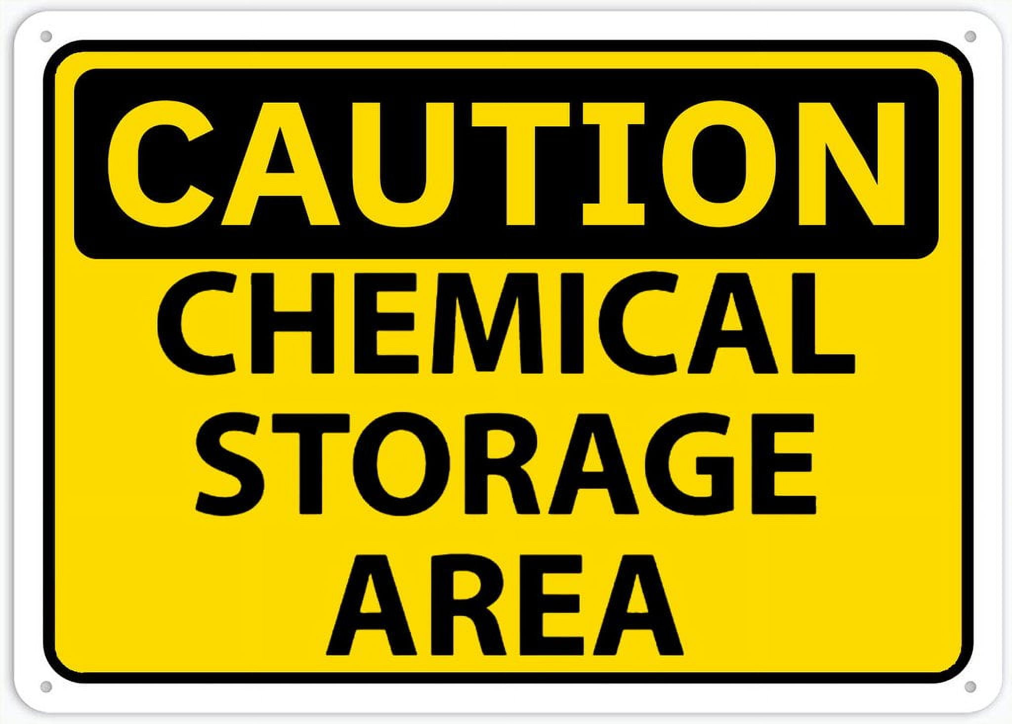 Caution Chemical Storage Area Sign Safety Restriction Alert Attention ...