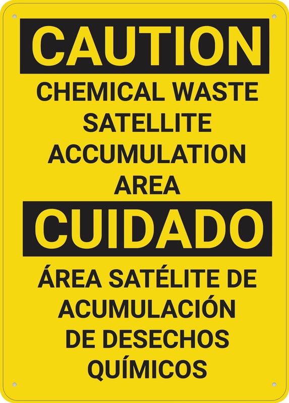 Caution Chemical Waste Satellite Accumulation Sign Outdoor Metal Sign ...