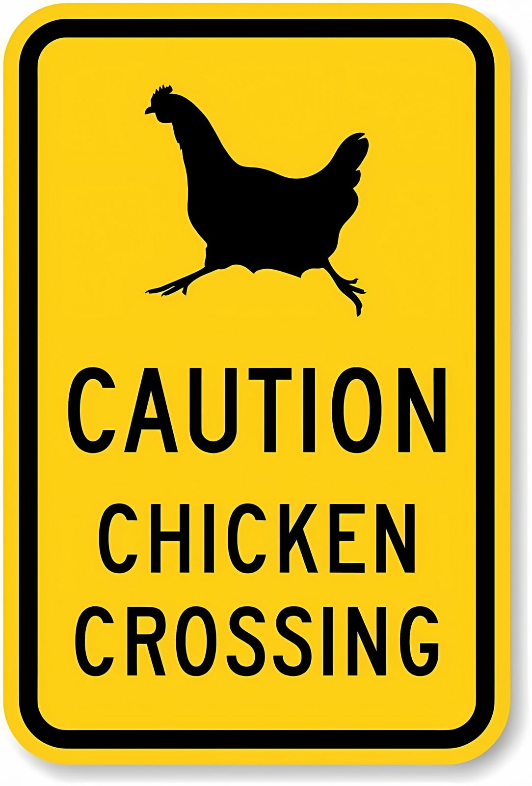 Caution - Chicken Crossing Aluminum Metal Sign 12 x 8 Inches - Wall ...