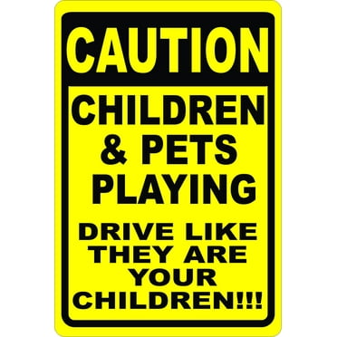 SignMission 12 x 18 in. Slow Children At Play Aluminum Sign - Kids ...