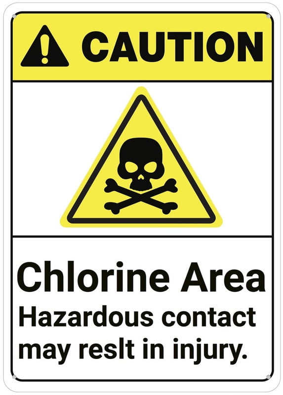 Caution Chlorine Area Hazardous Sign Outdoor Signs Aluminum 12X8 Inch ...