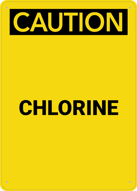 Caution Chlorine Portrait Sign For House 12" X 8" Yard Sign, Premium ...