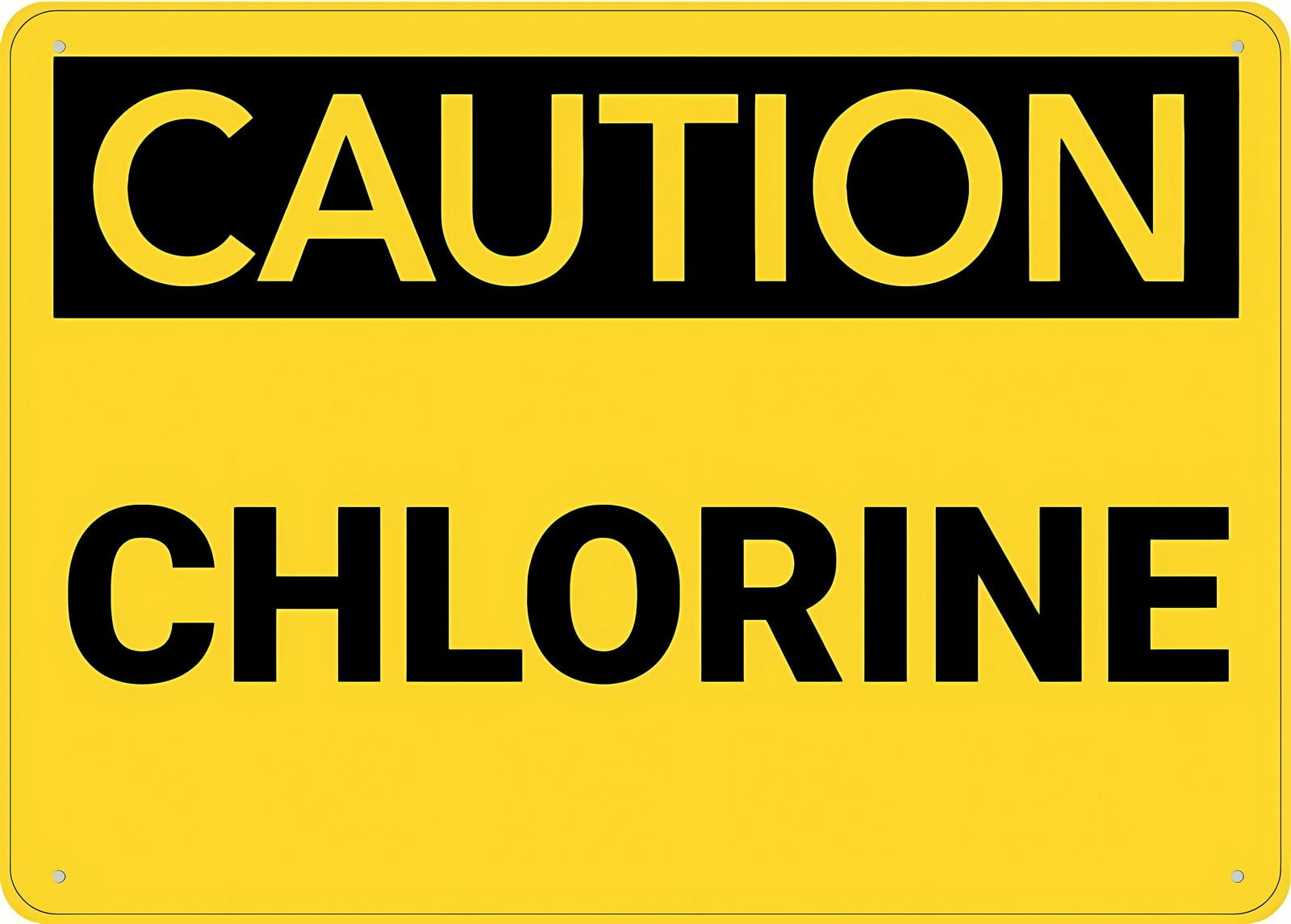 Caution Chlorine Tin Sign 12 x 8 Inches - Great for Garden, Yard Wall ...
