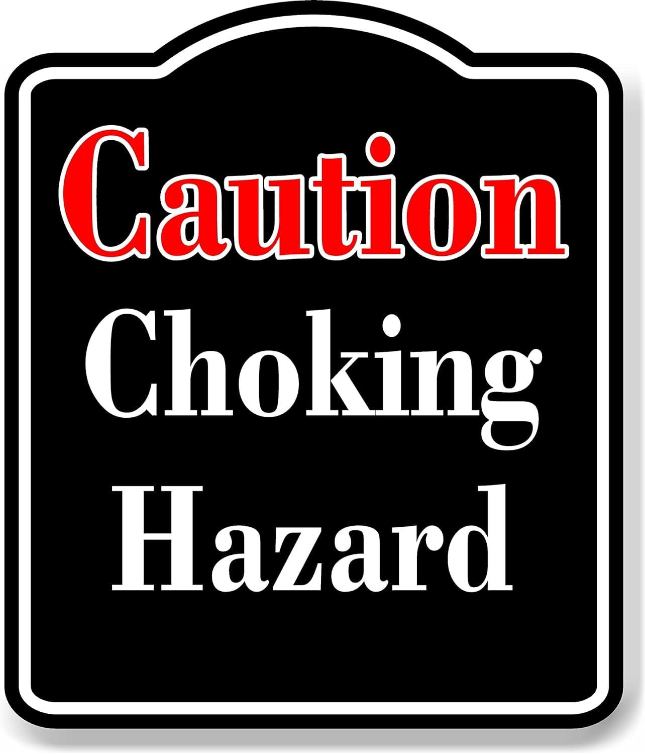 Caution Choking Hazard Red BLACK Aluminum Composite Sign, 20"x24 ...