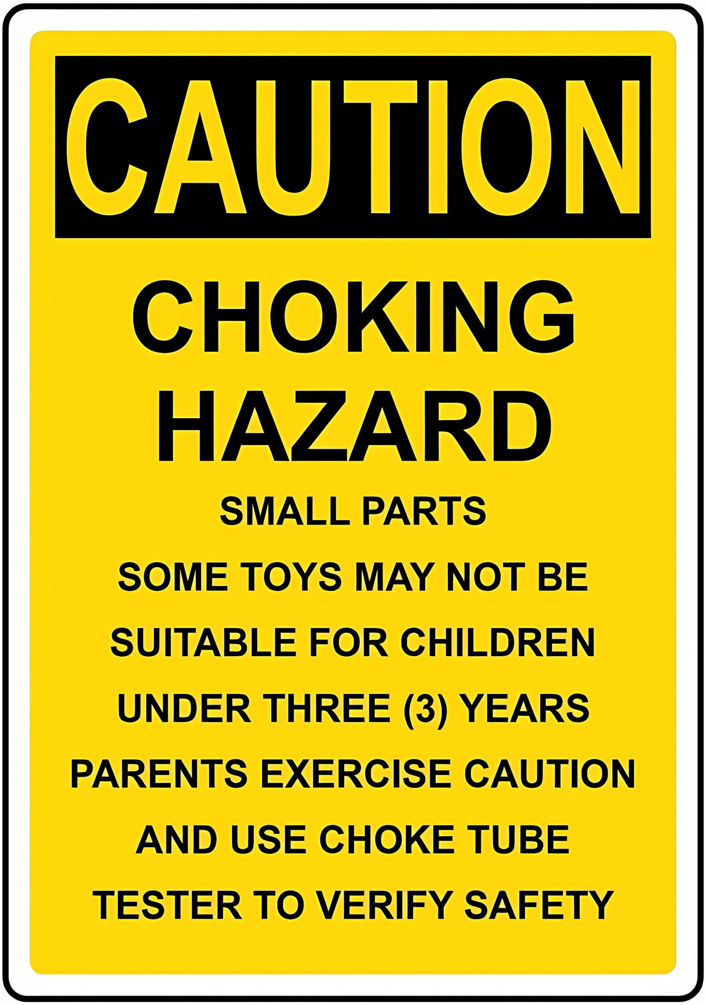 Caution Choking Hazard Small Parts Warning Sign, 8"x12" Vintage Metal ...