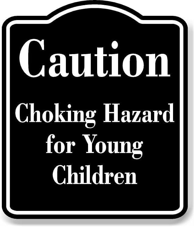 Caution Choking Hazard for Young Children Safety BLACK Aluminum ...