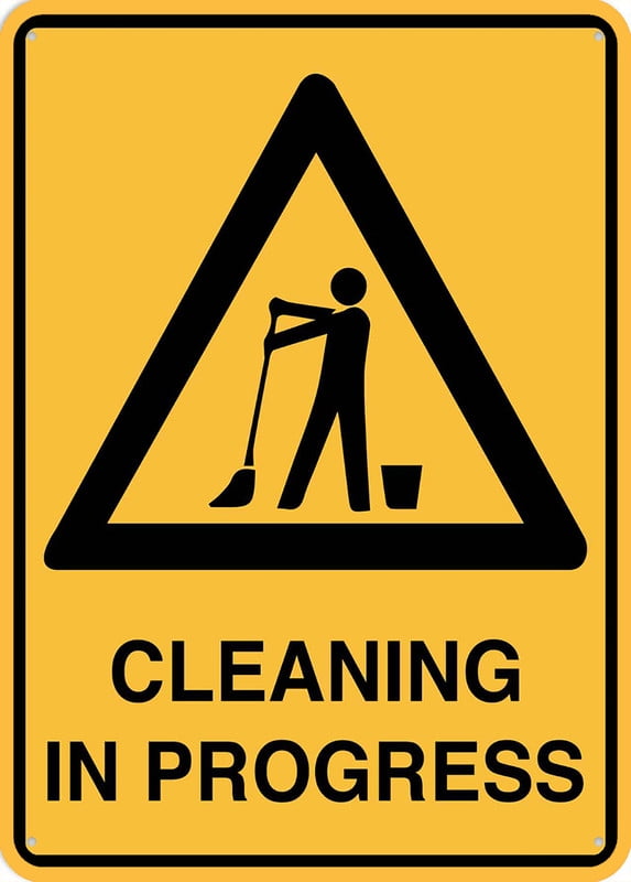 Caution Cleaning In Progress Icon Sign 8 X 12 Inches Rust Free ...
