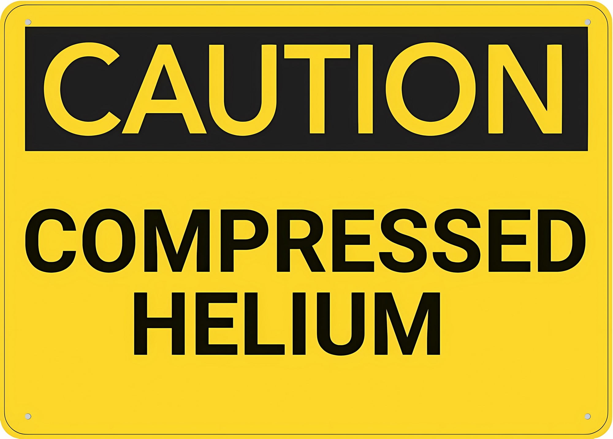 Caution Compressed Helium Sign - 8"x12" Outdoor Metal Sign for Business ...