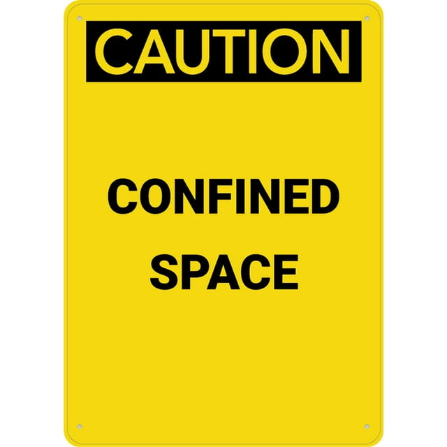 Caution Confined Space Portrait Sign 8X12 Inch Rust Free Aluminum,Uv ...