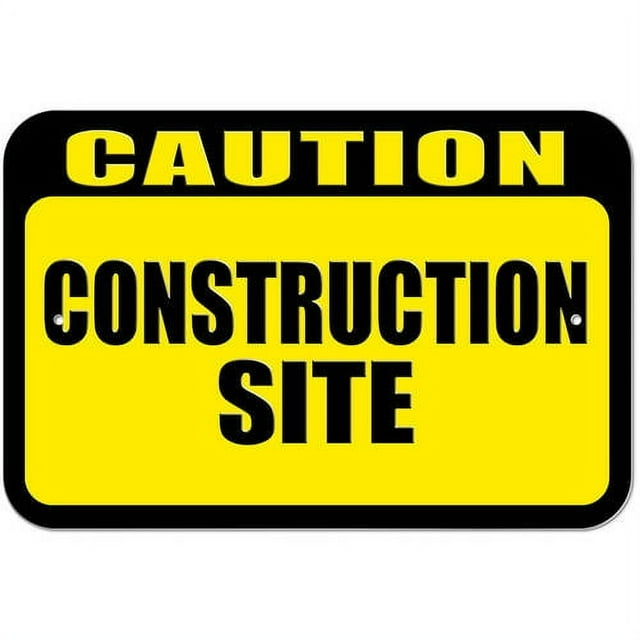 Caution Construction Site Sign - Walmart.com