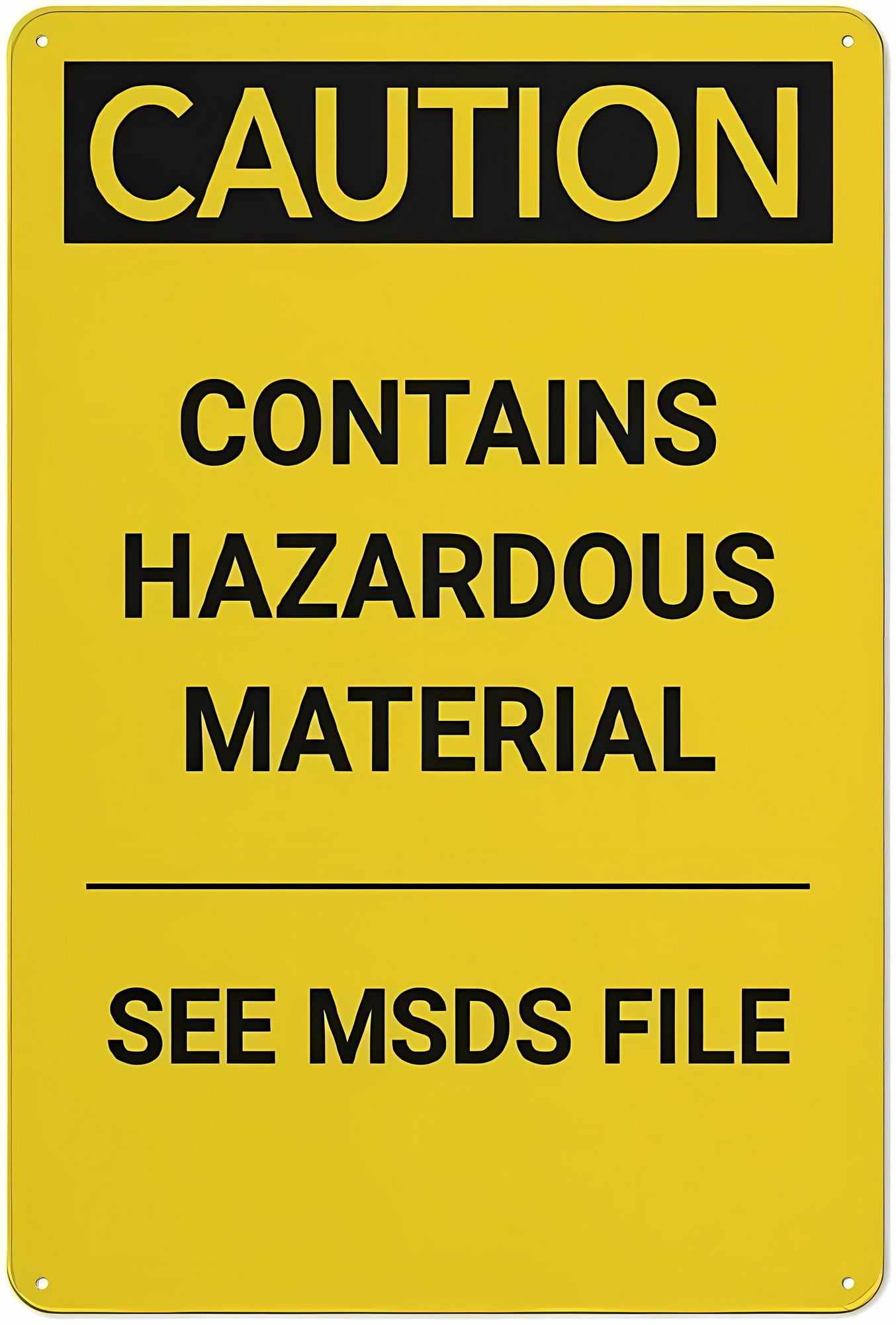 Caution Contains Hazardous Material See Msds Sign, 8"x12" Retro Metal ...