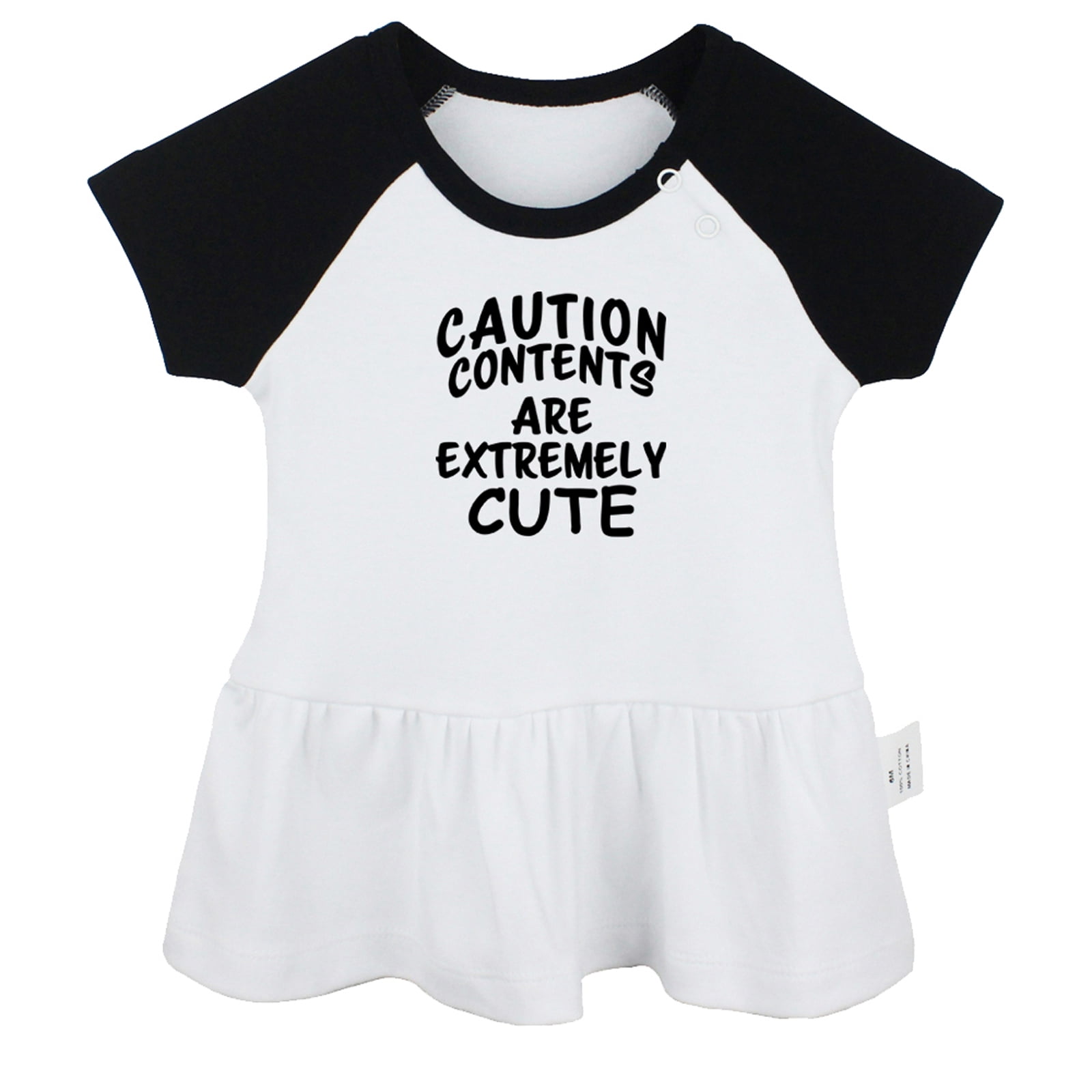 Caution Contents Are Extremely Cute Funny Dresses For Baby, Newborn ...