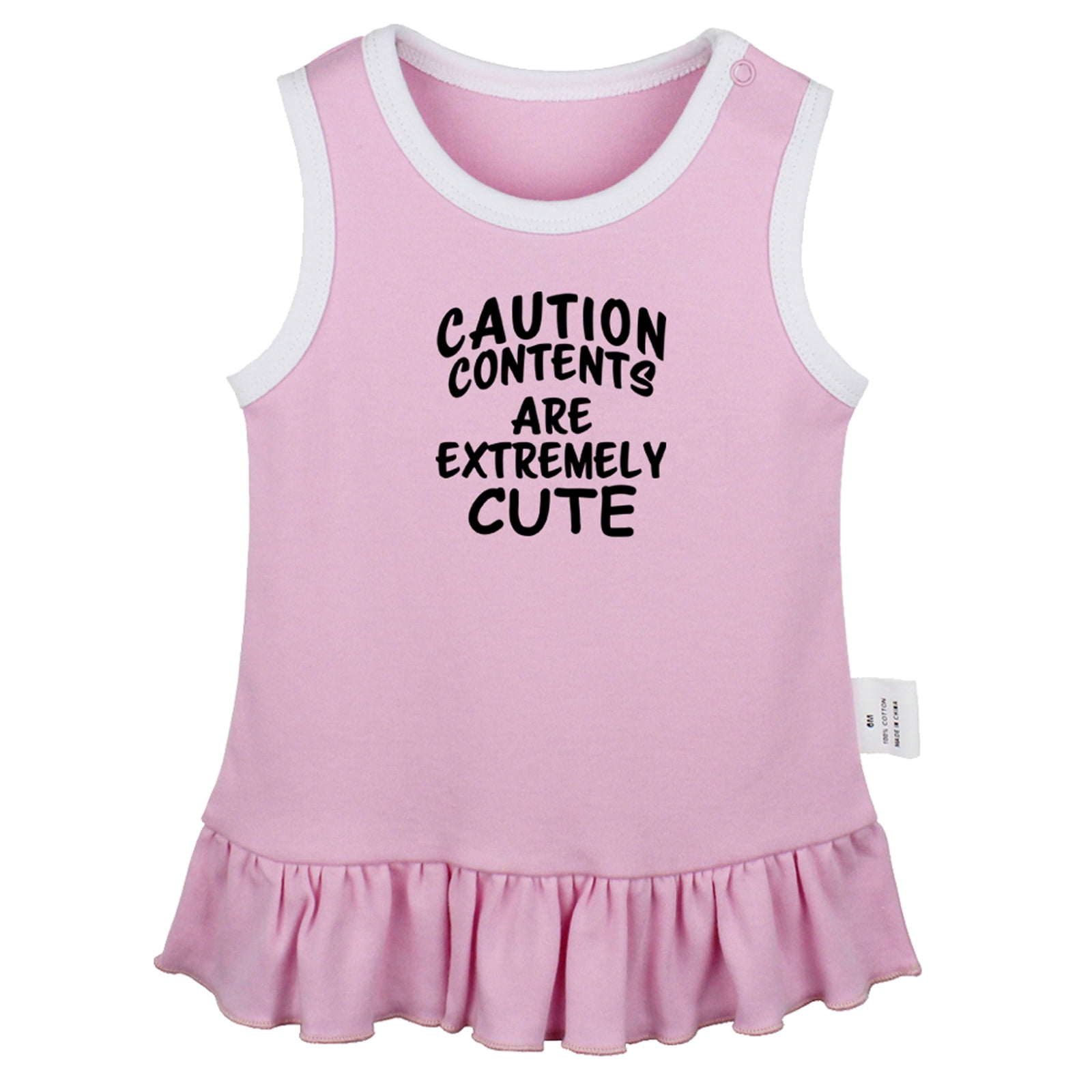 Caution Contents Are Extremely Cute Funny Dresses For Baby, Newborn ...