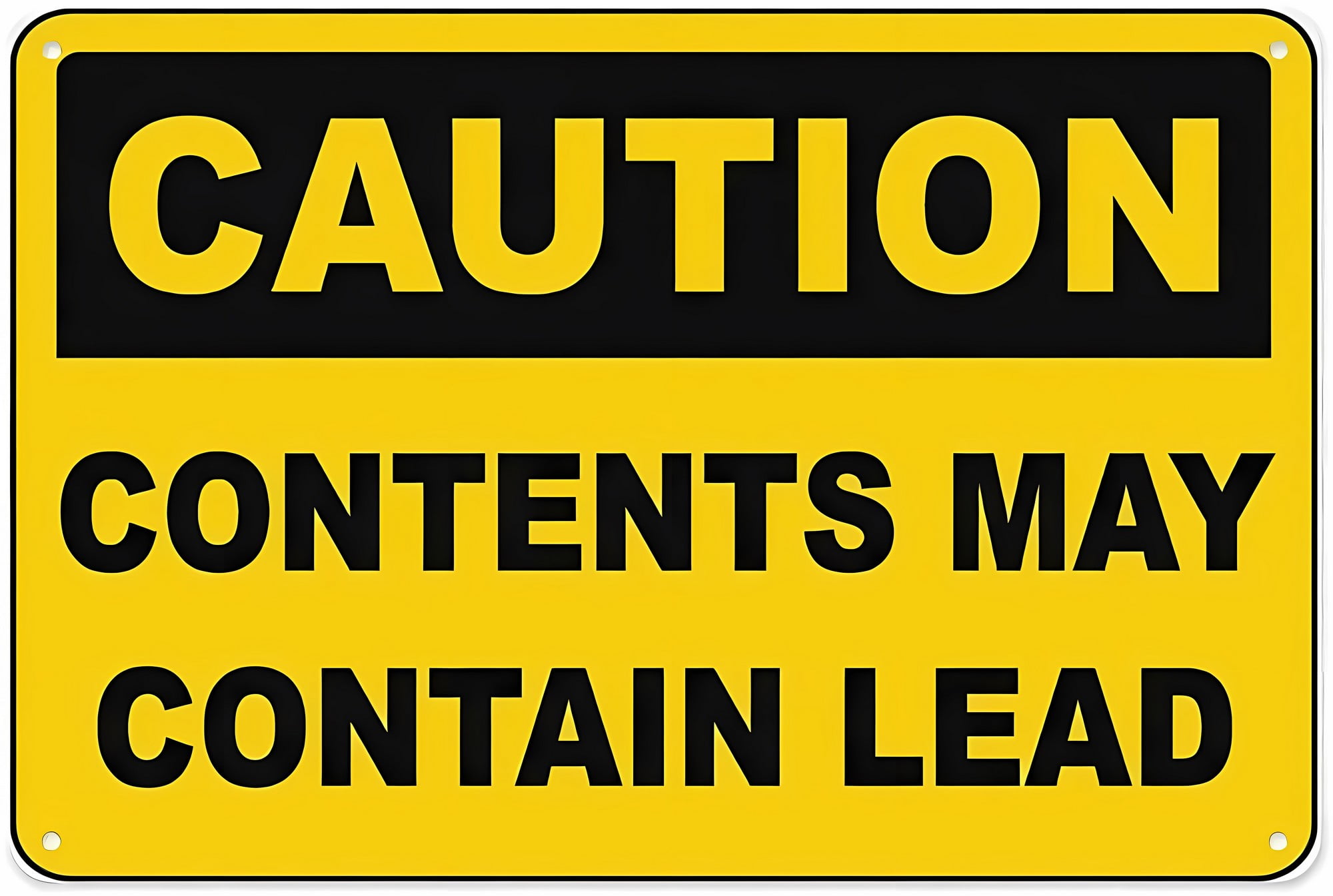 Caution Contents May Contain Lead Warning Metal Sign 8"x12" - Vintage ...