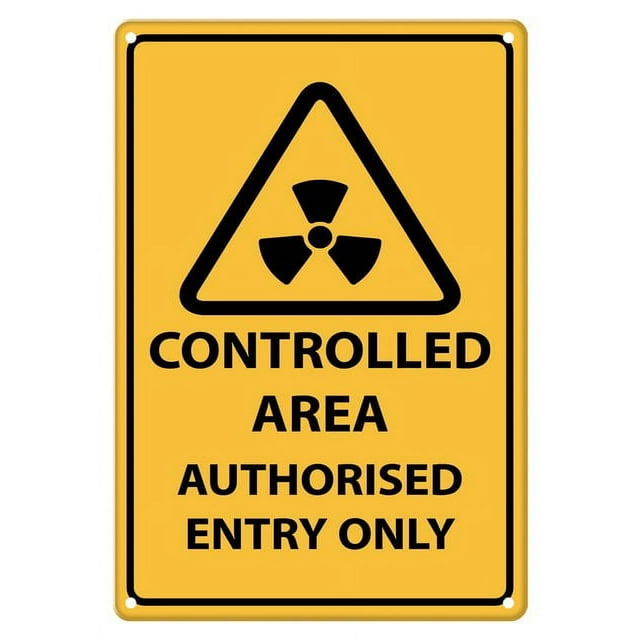 Caution Controlled Area Authorised Entry Only Aluminum Tin Sign For ...