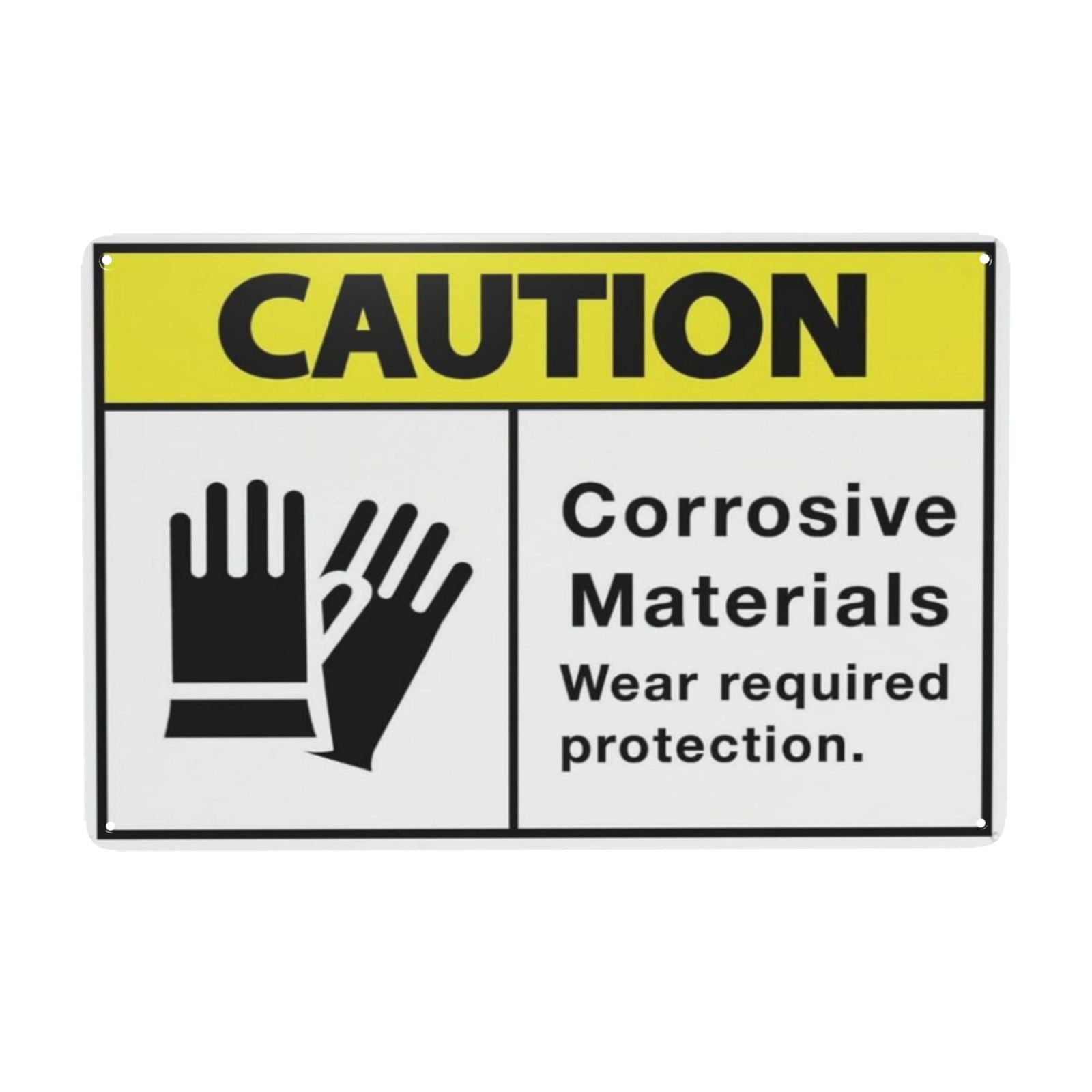 Caution Corrosive Materials Sign Indoor Or Outdoor Metal Aluminum Signs ...