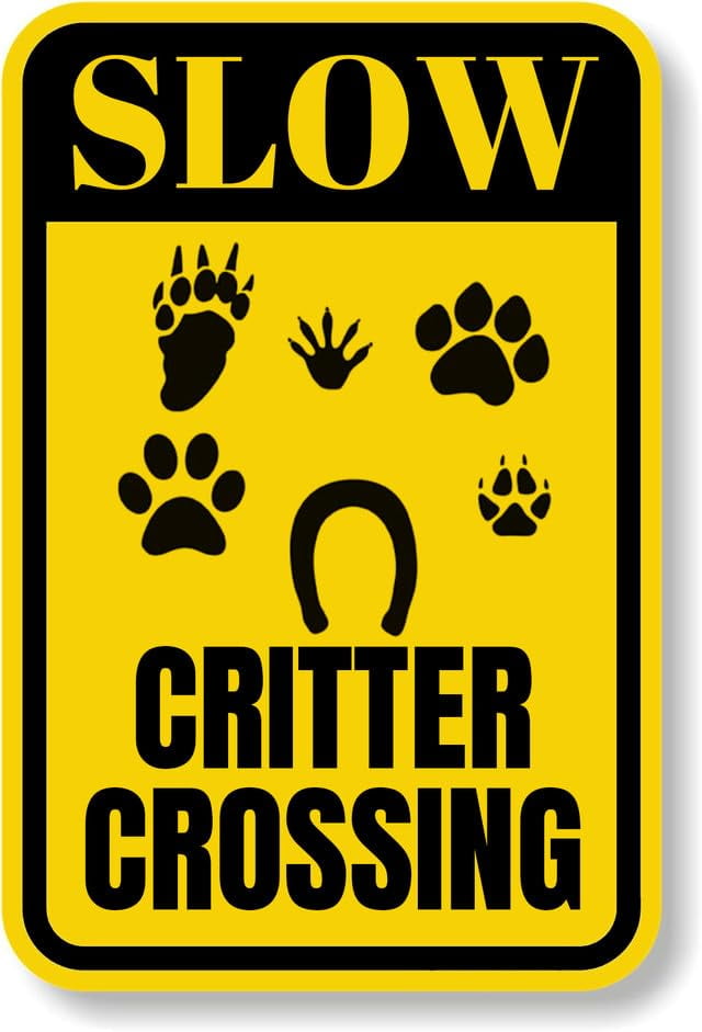 Caution Critter Crossing Xing Sign Aluminum Metal Sign 8 X 12 Inch Wall ...