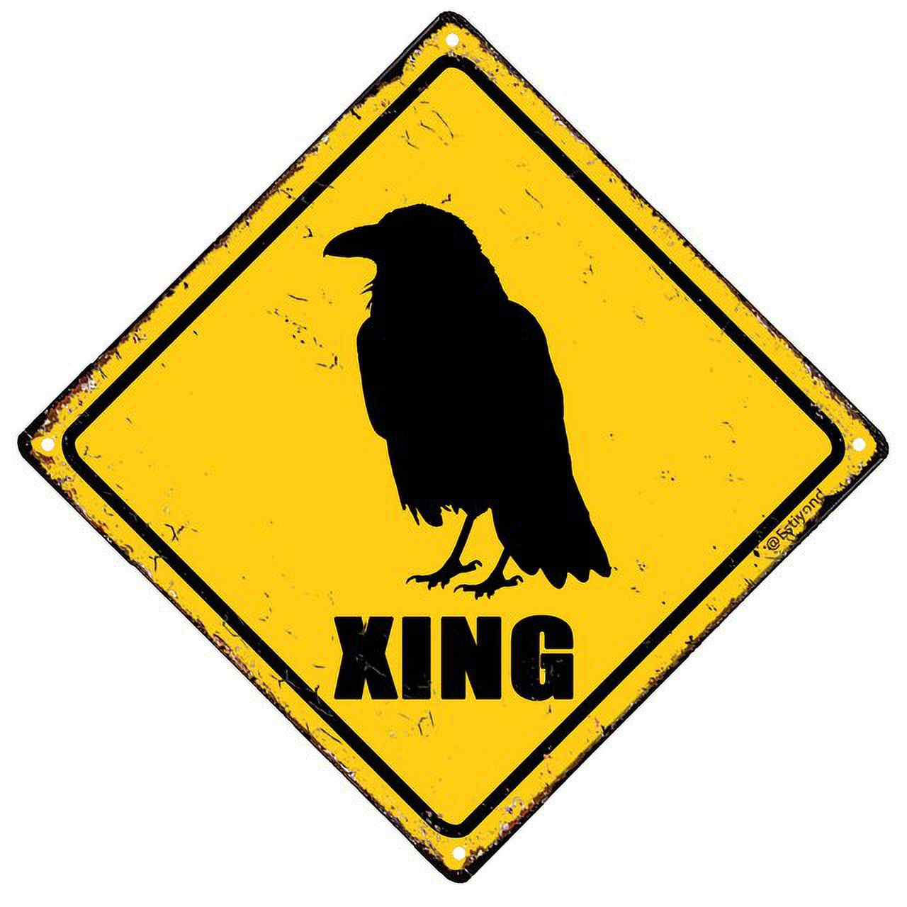 Caution Crow Xing Metal Tin Signs Crow Beware Of Danger Animals Cross ...