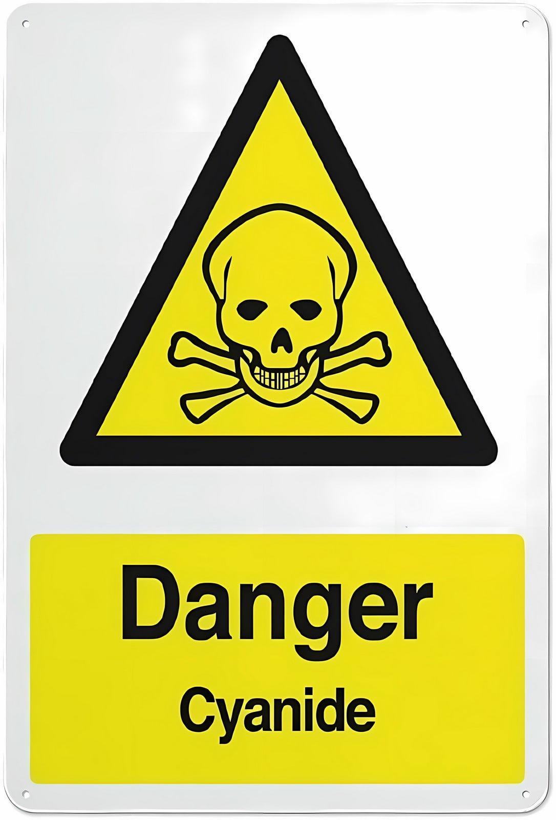Caution Danger Cyanide Safe Sign 12 x 8 Inches - Outdoor Use, Practical ...