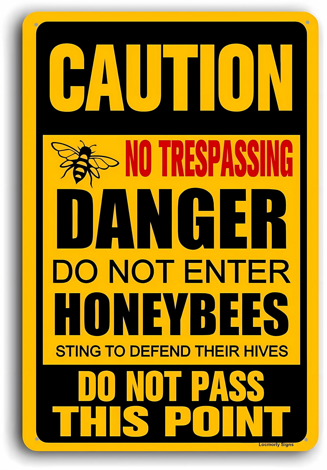 Caution Danger Do Not Disturb Sign, 8"x12" Aluminum Sign, Honeybees Do ...