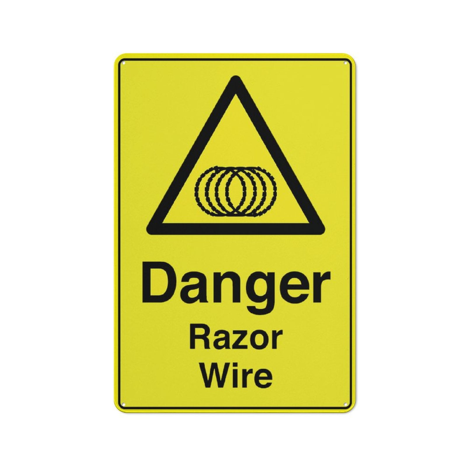 Caution Danger Razor Wire Sign 8 X 12 Inches Rust Free Aluminum - Uv ...