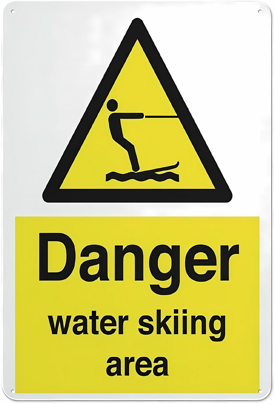 Caution Danger Water Skiing Area Warning Sticker 12 x 8 Inches ...