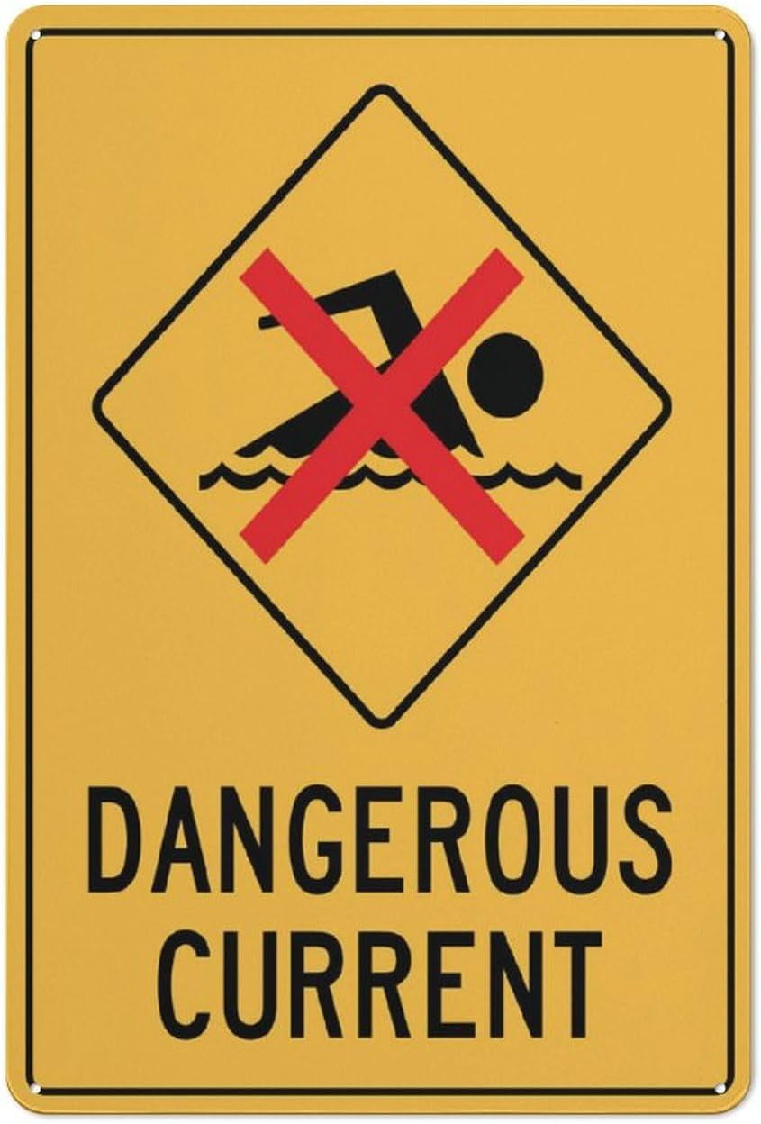 Caution Dangerous Current Sign 12 X 8 Inches Reflective Aluminum Metal ...