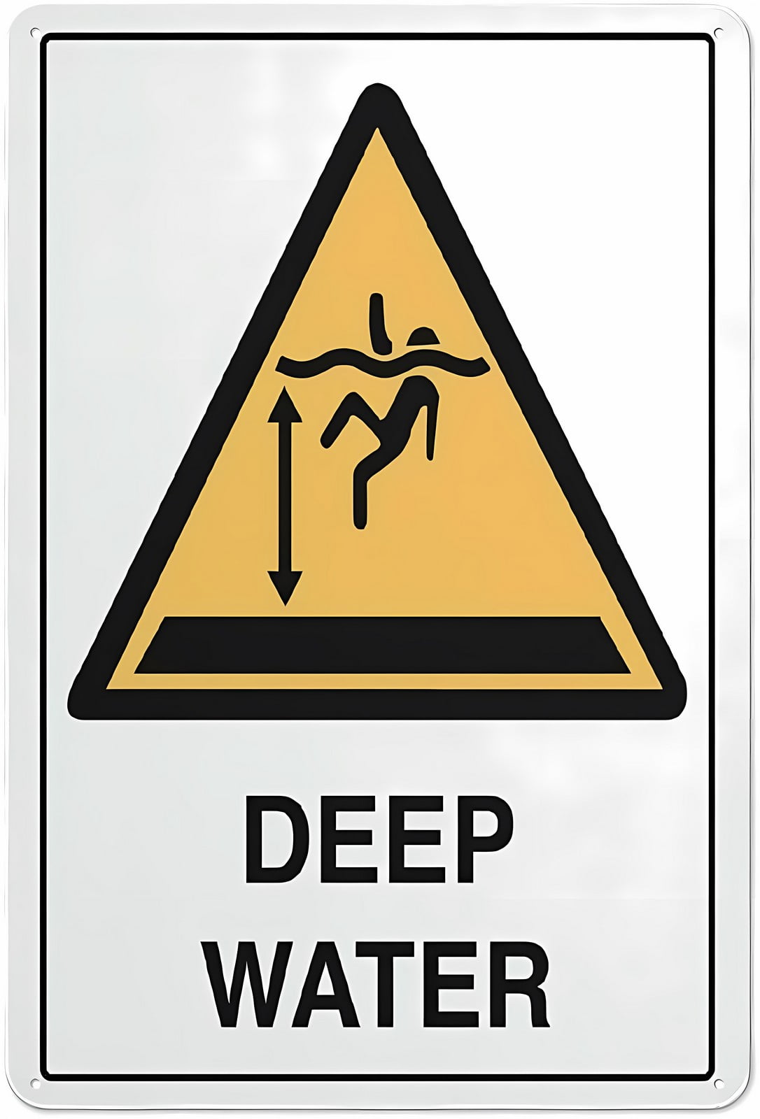 Caution Deep Water Safe Sign 12 x 8 Inches - Outdoor Use, Practical ...