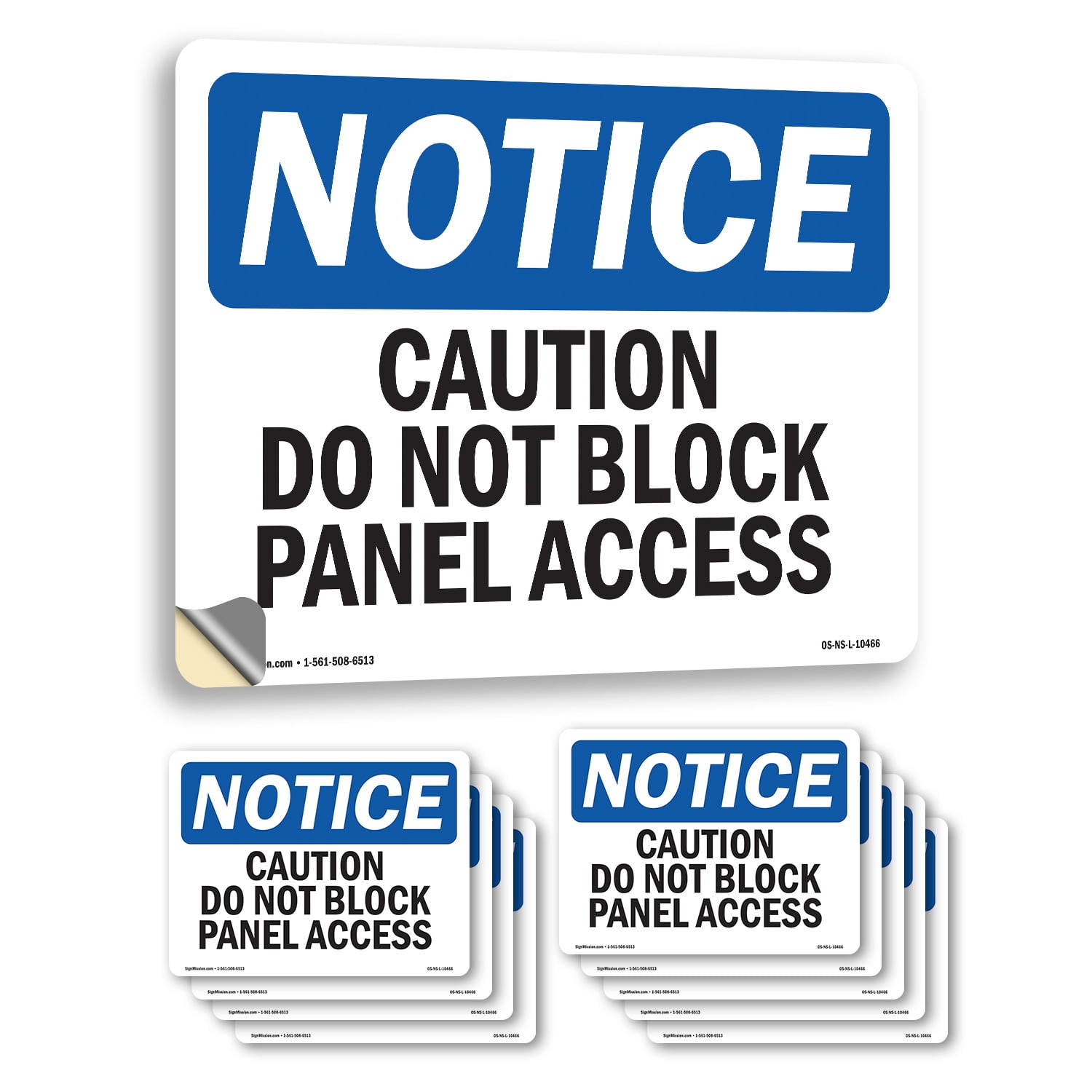 Caution Do Not Block Panel Access OSHA Notice Vinyl Decal Label 24 Inch x 18 Inch - 10 Pack ...