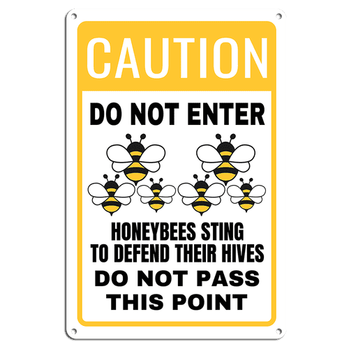 Caution Do Not Enter,Honeybees Sting To Defend Hives Aluminum Metal ...