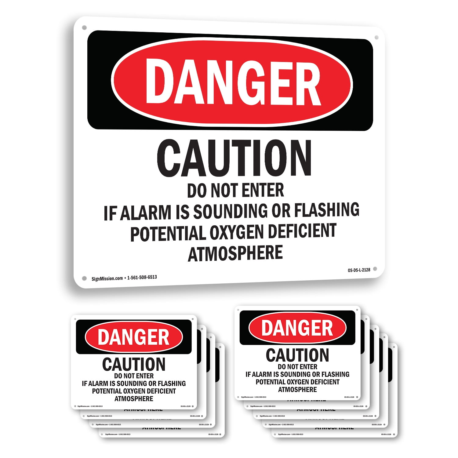Caution Do Not Enter If Alarm Is Sounding OSHA Danger Aluminum Sign 24 ...