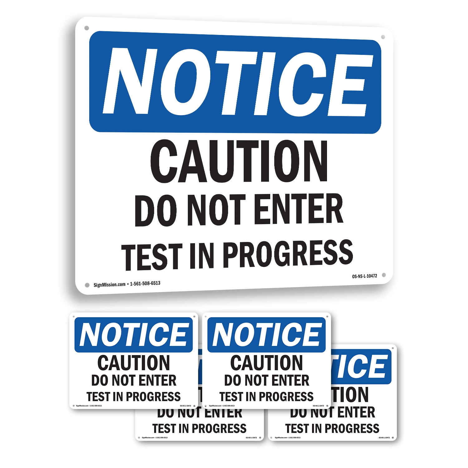 Caution Do Not Enter Test In Progress OSHA Notice Aluminum Sign 14 Inch ...