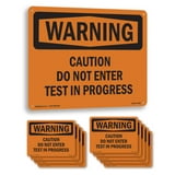 Caution Do Not Enter Test In Progress OSHA WARNING Aluminum Sign 10 ...