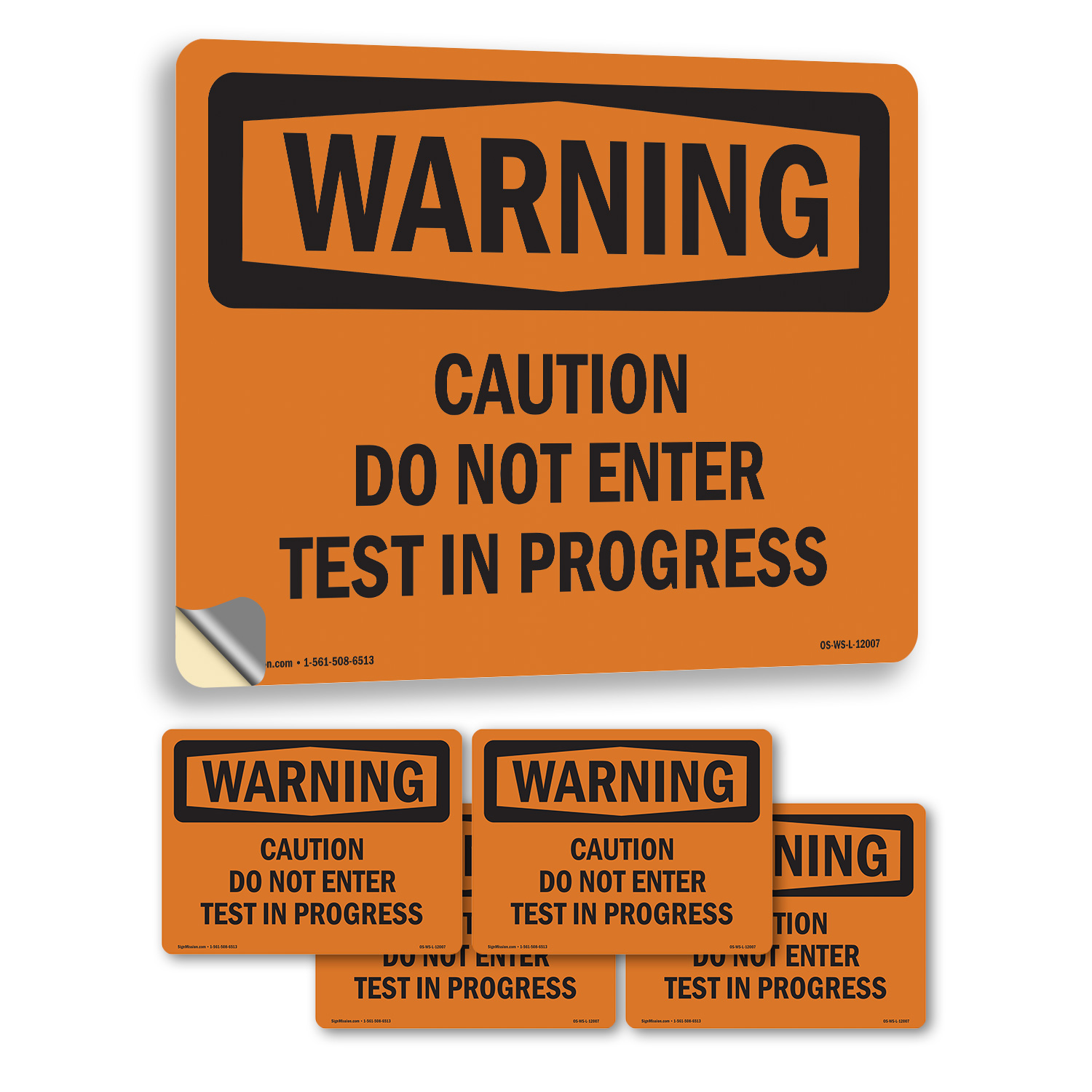 Caution Do Not Enter Test In Progress OSHA WARNING Vinyl Decal Label 18 ...