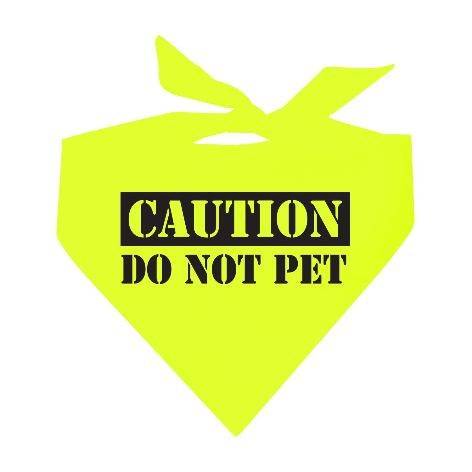 Caution Do Not Pet Neon Triangle Dog Bandana - Walmart.com